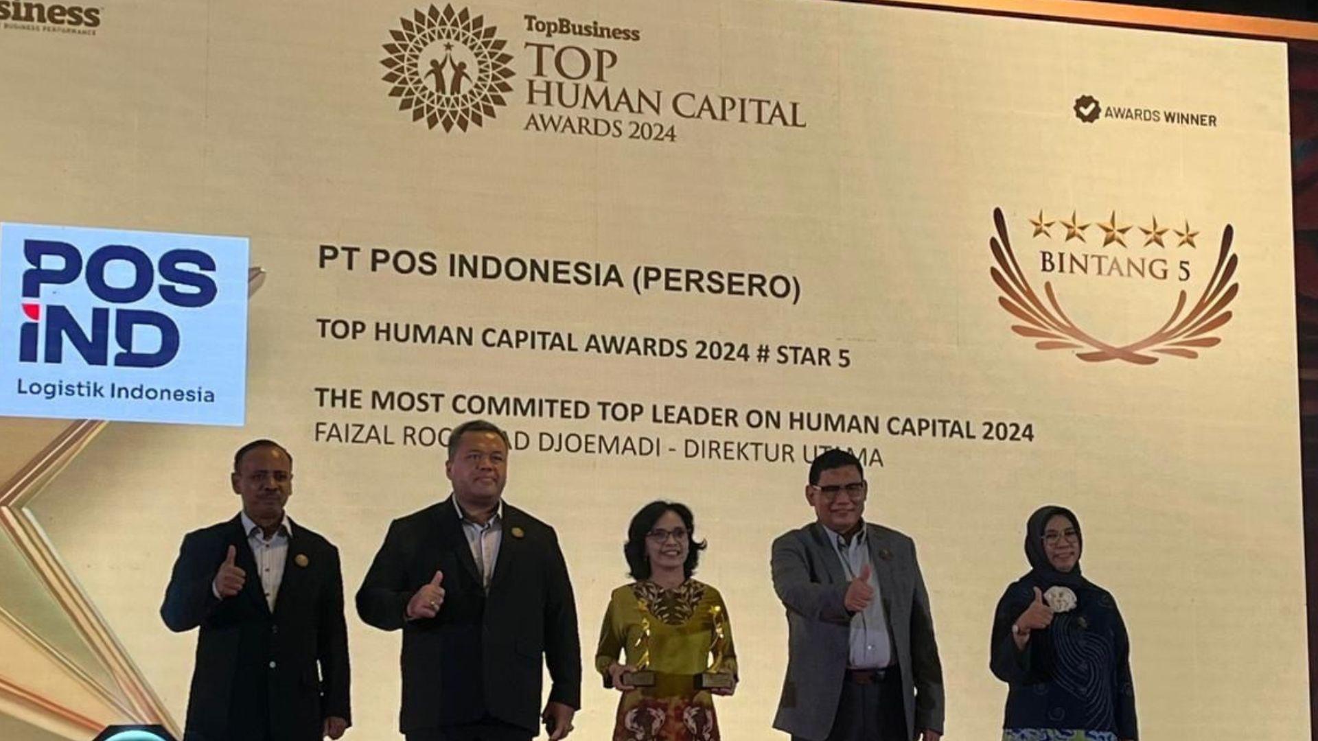 PosIND Raih Dua Penghargaan Top Human Capital Awards 2024 | Pos Indonesia