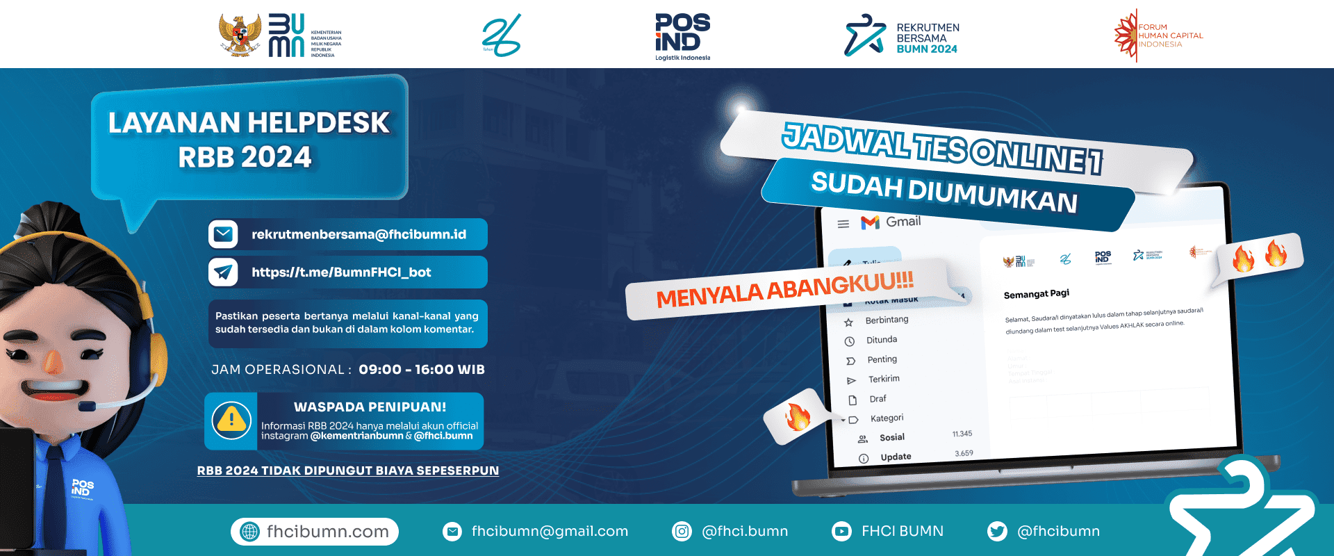 Jadwal tes online 1 RBB | Pos Indonesia