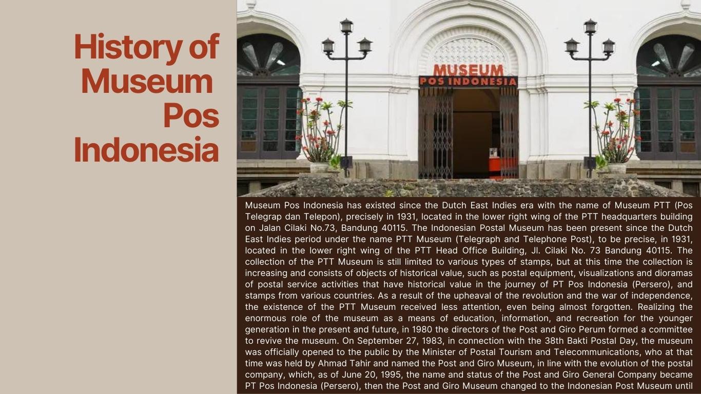 History of the Indonesian Postal Museum