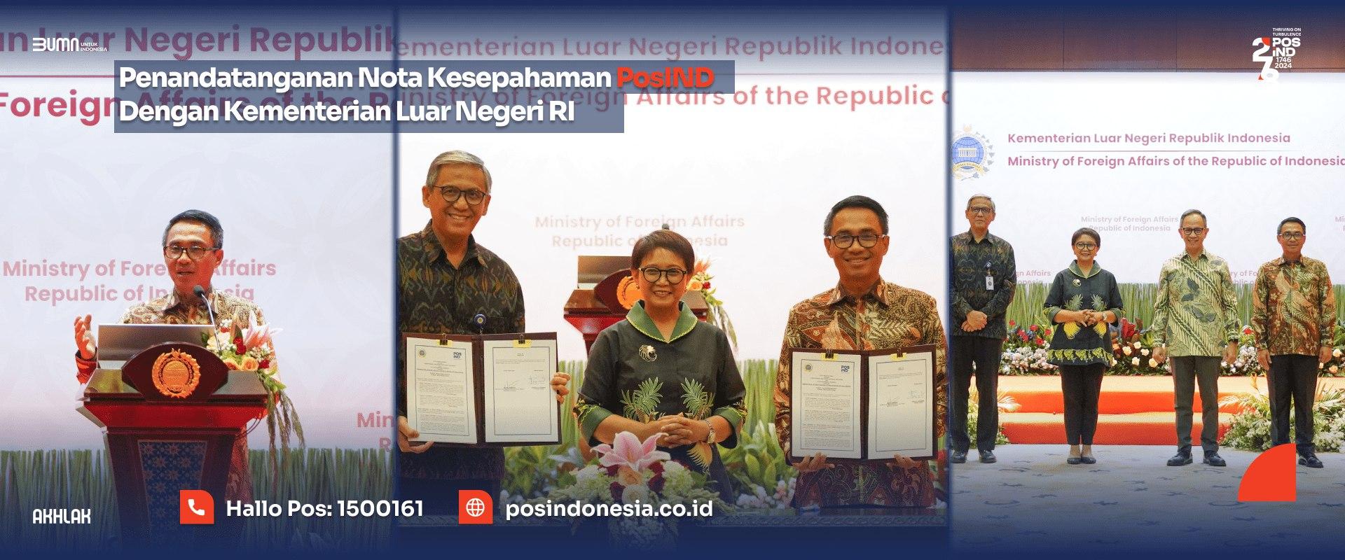 Perkuat Diplomasi Ekonomi, Kemlu Tandatangani Nota Kesepahaman dengan OJK dan Pos Indonesia ...